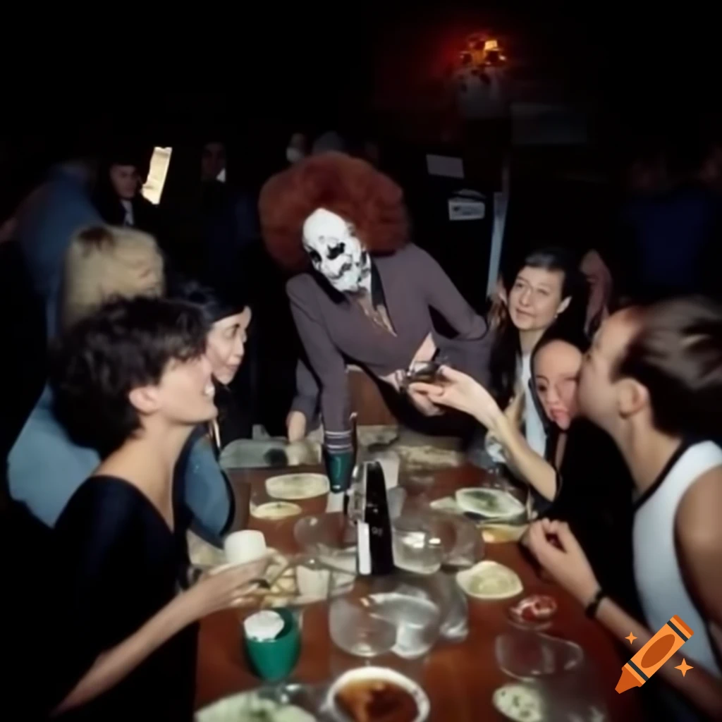 Whippets at a dinner party, enjoying a lively atmosphere on Craiyon