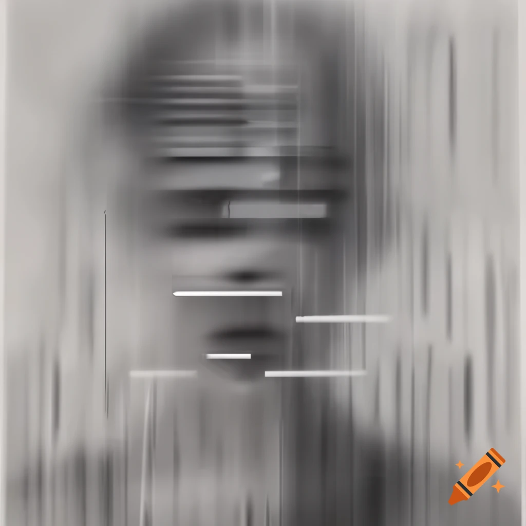 Abstract artwork of stylized blurred faces with geometric shapes on Craiyon
