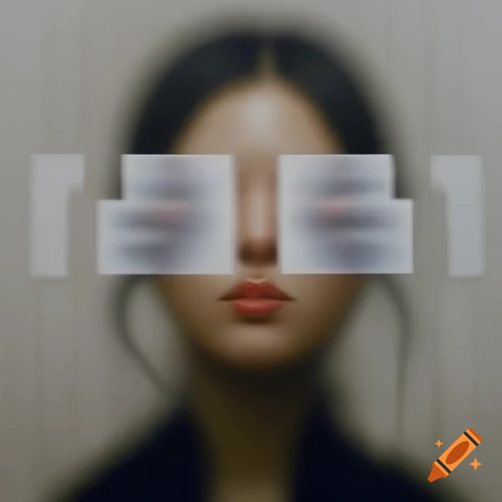 Abstract artwork of stylized blurred faces with geometric shapes on Craiyon