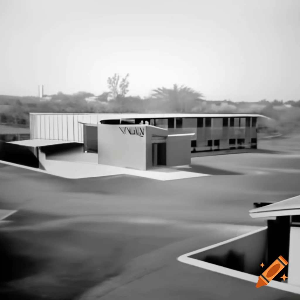 Modern-style school in remote neighborhood, reminiscent of 1960s ...