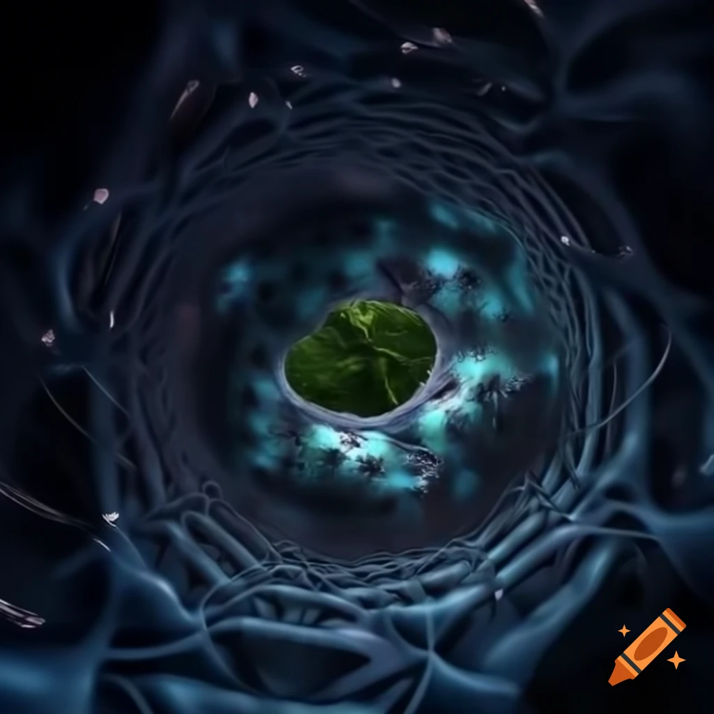 Disorienting abstract scene with flipped images and unsettling ...