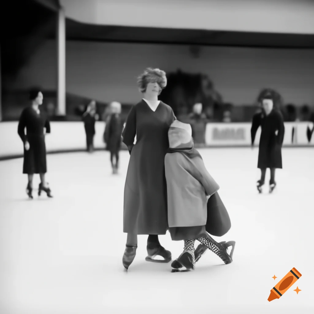 Holden ice skating with Sally from Catcher in the Rye on Craiyon