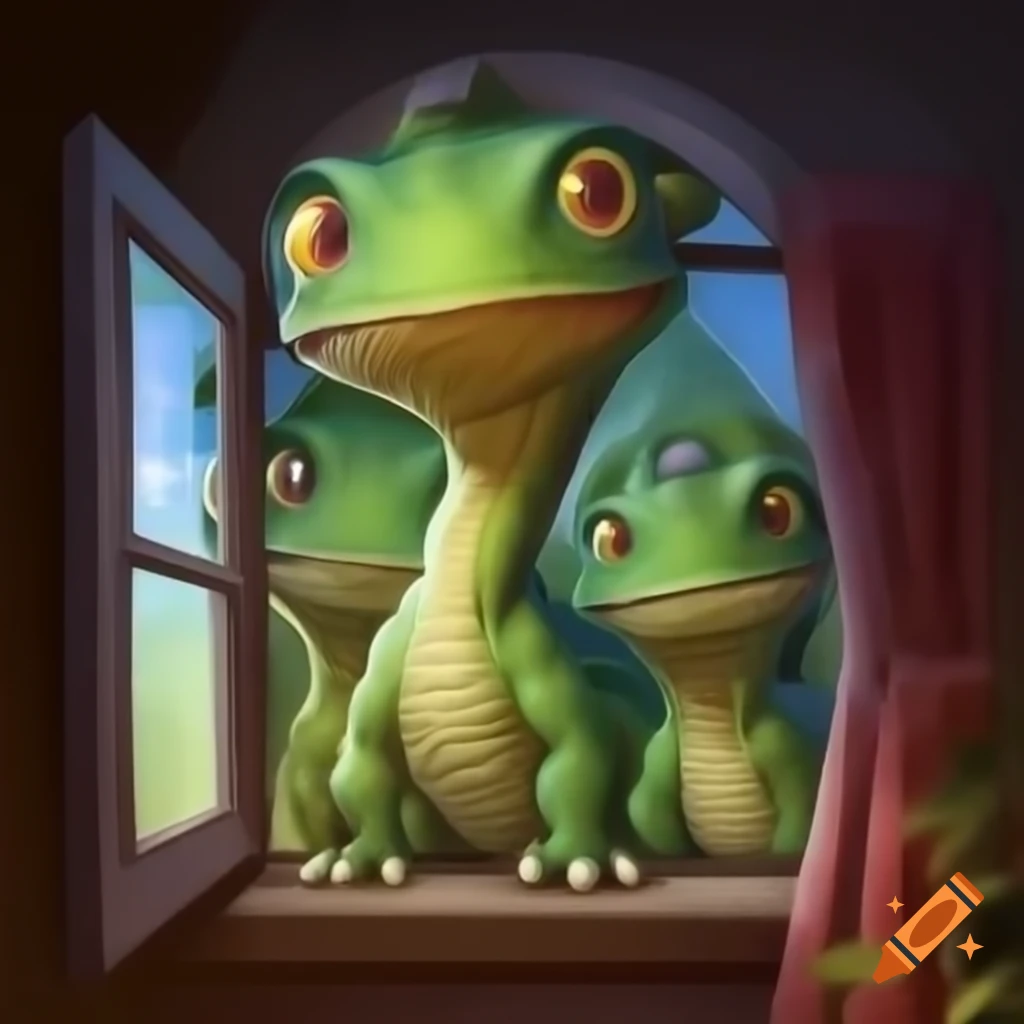 Otherworldly dinosaur-like creature with Lovecraftian features looking ...