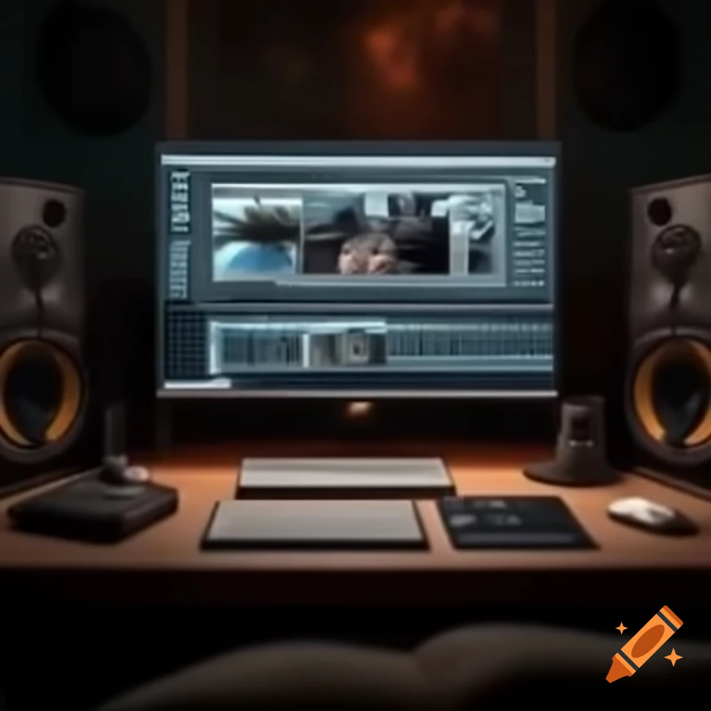 Video and audio editing software interface with open project and tracks ...