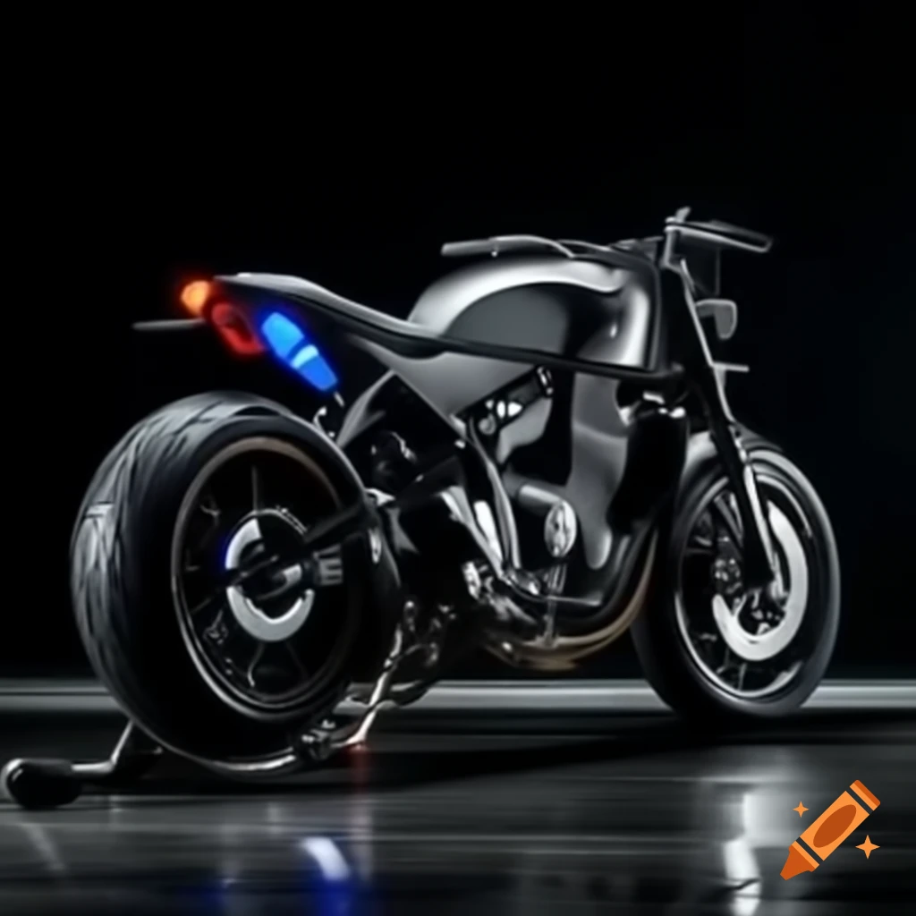 Custom matte-black motorcycle with muscular fuel tank and sleek design ...