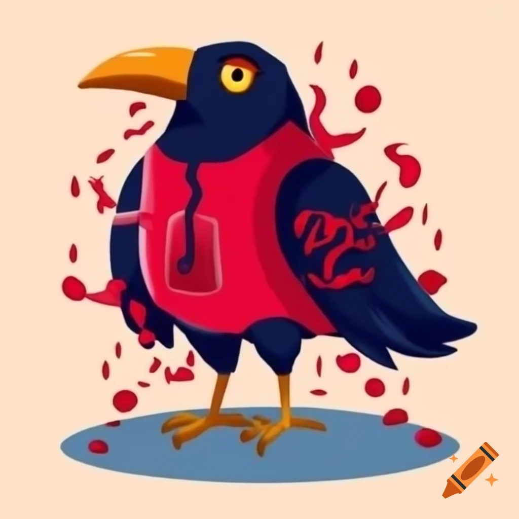 Avatar design for Crimson Raven featuring bird with graphics of blood ...