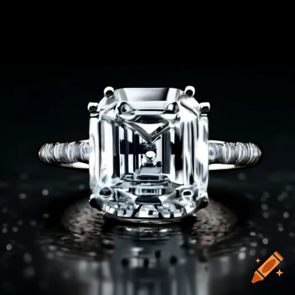 Melee diamond ring with pave setting and strong prongs on Craiyon