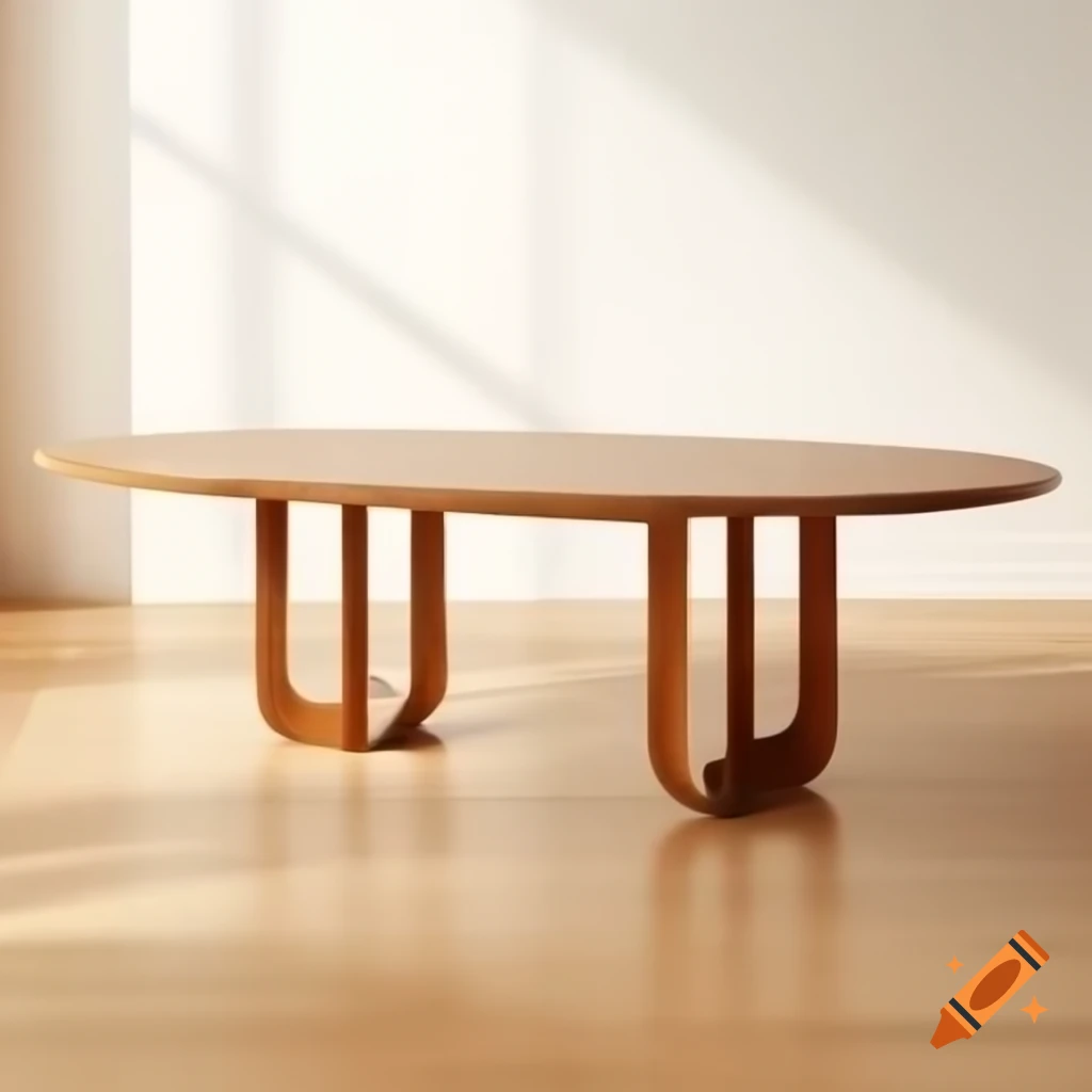 Retro-modern oval dining table with oak wood top and chrome steel legs ...