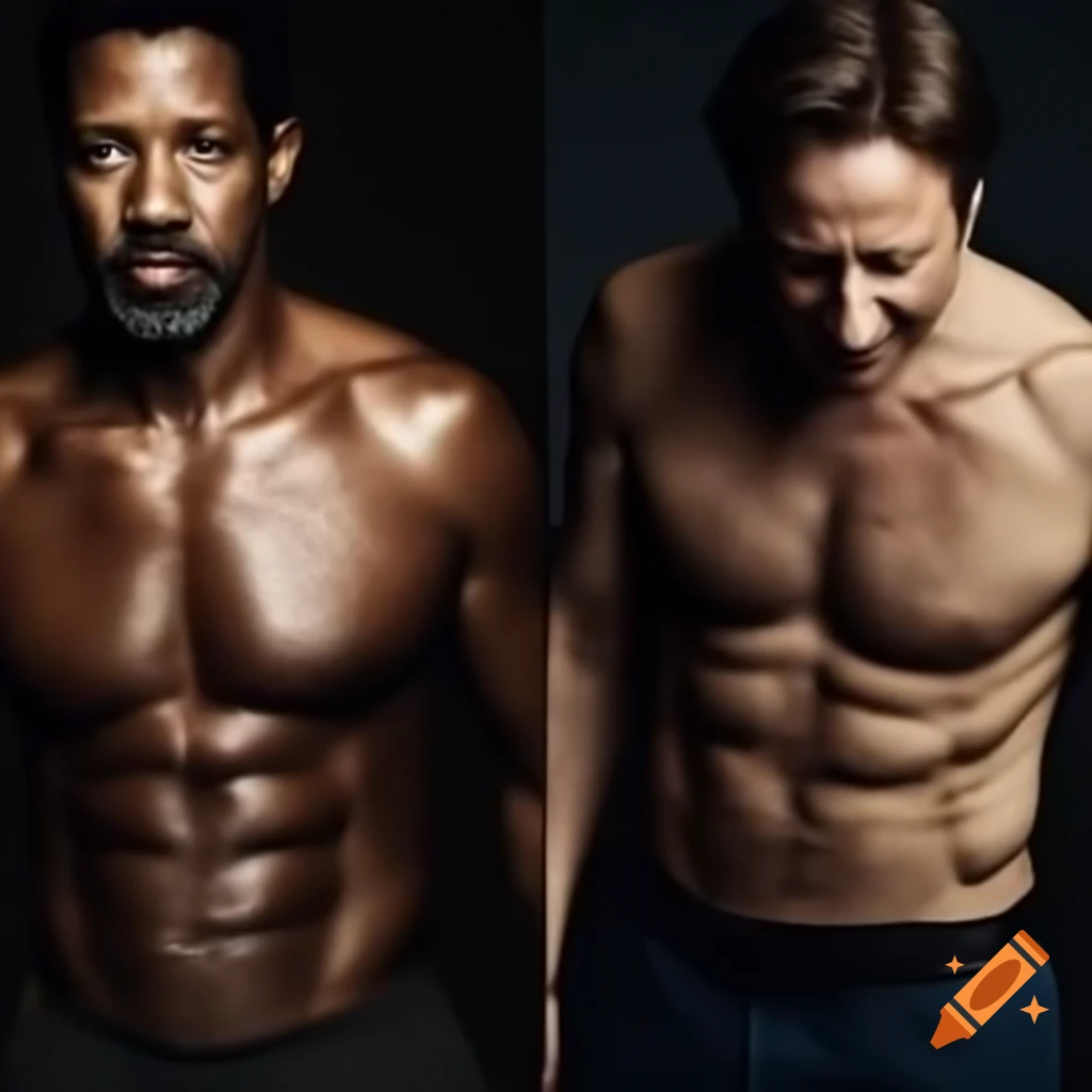 Denzel Washington and David Duchovny showcasing muscular physiques on ...