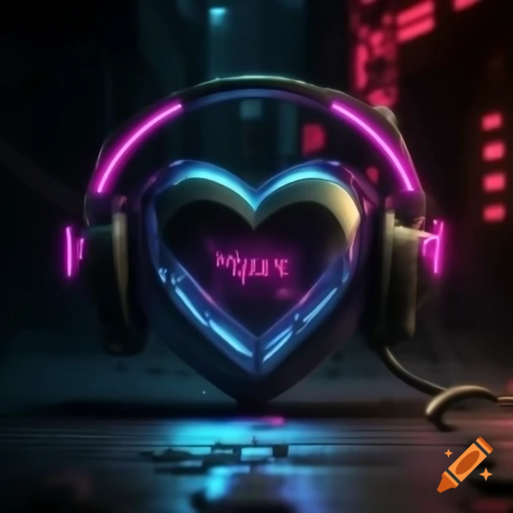 Abstract cyberpunk love poem theme with multidimensional elements on ...