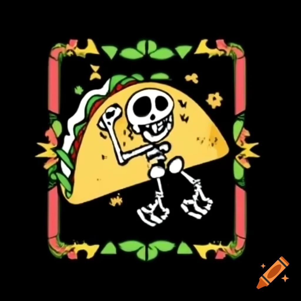 Taco made with fishbone skeleton, unique culinary presentation on Craiyon