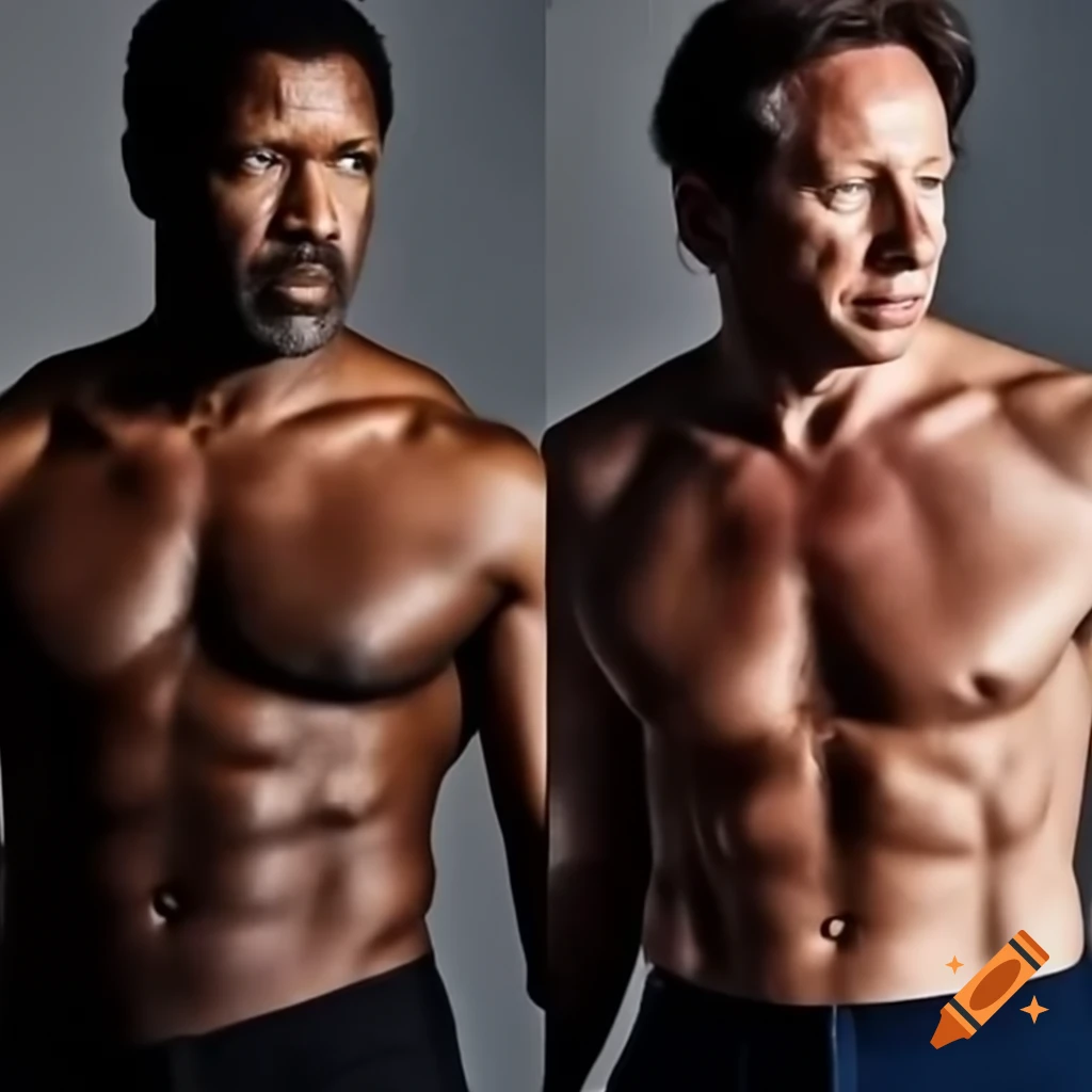 Denzel Washington and David Duchovny showcasing their muscular physique ...