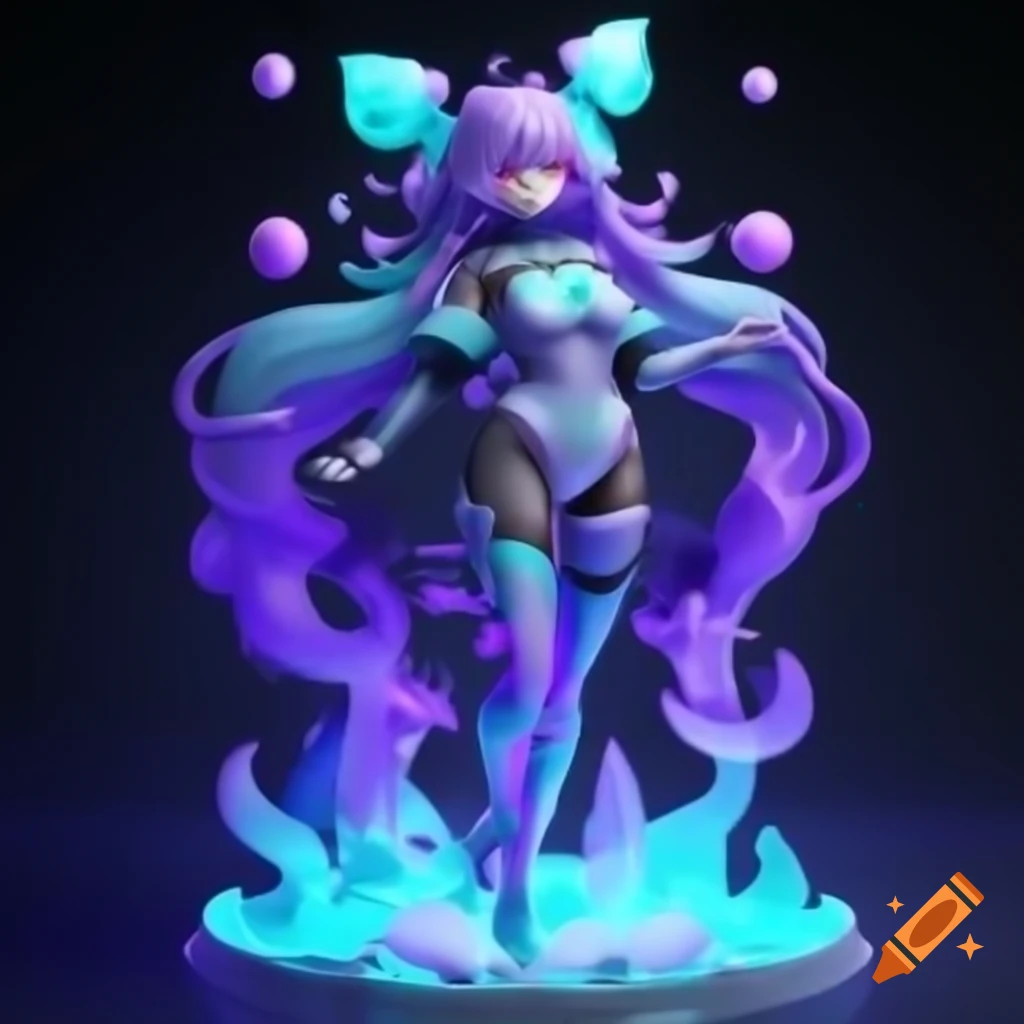 Celestial techno-witch VTuber model design concept named Nova Lysithea on Craiyon