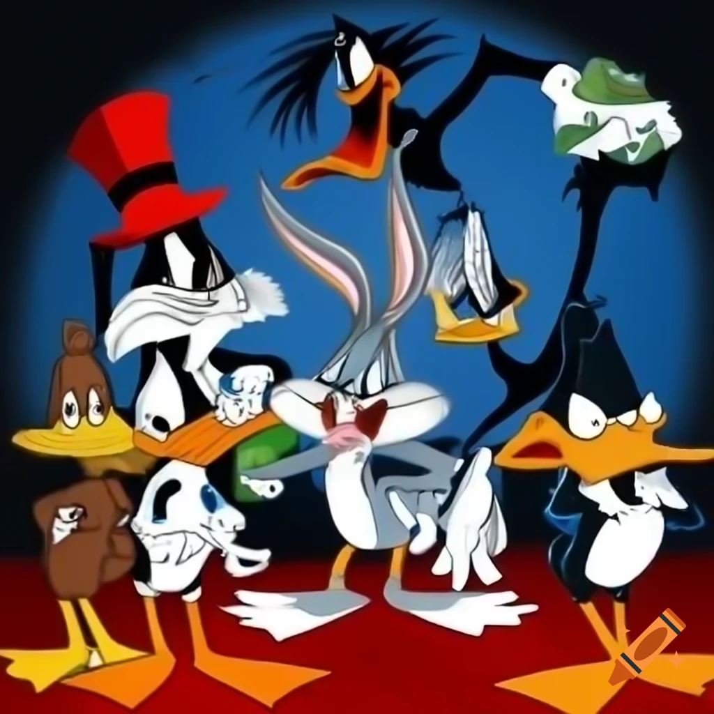 Donald Duck, Bugs Bunny, and Daffy Duck with Dali mustache in The ...
