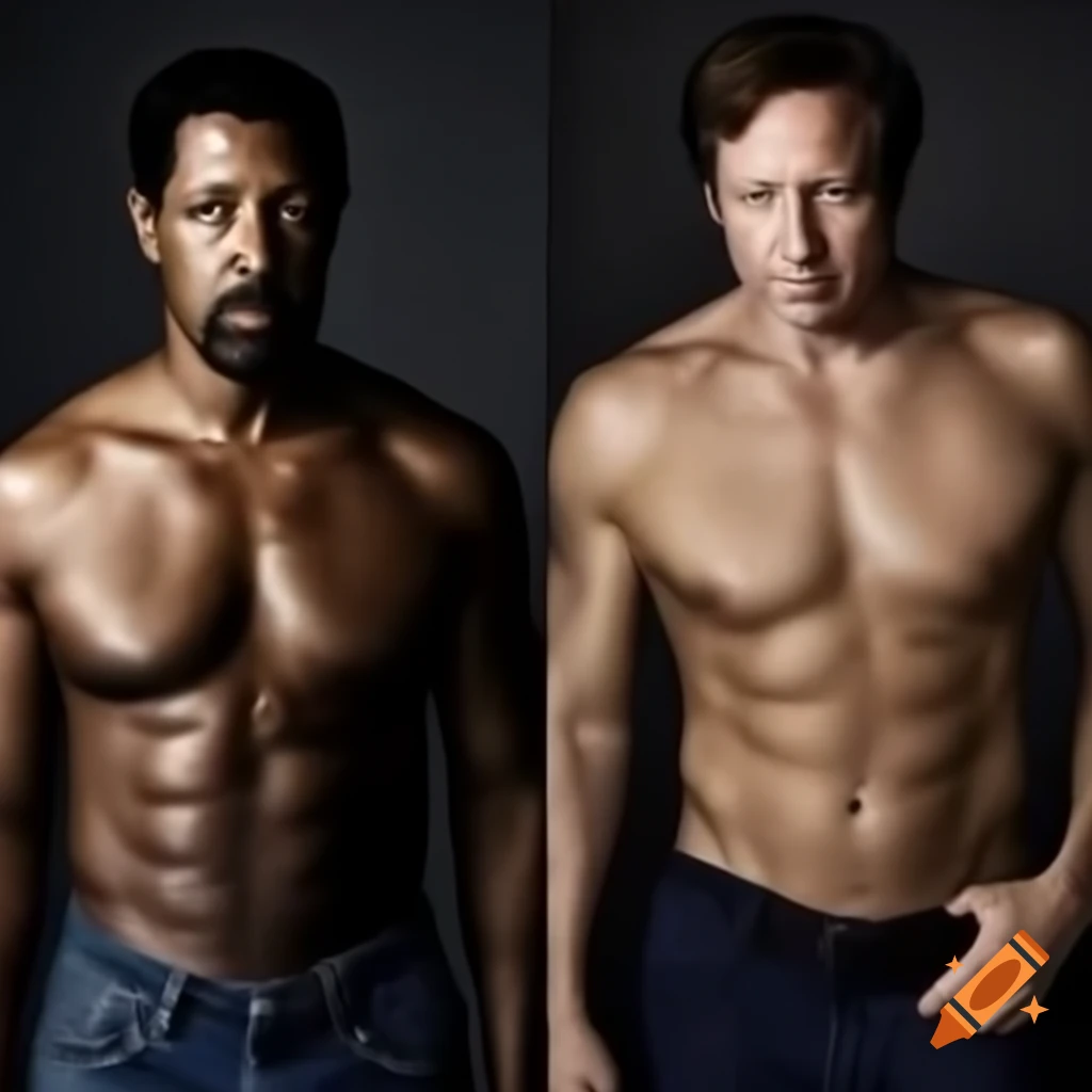 Denzel Washington and David Duchovny showcasing their muscular ...