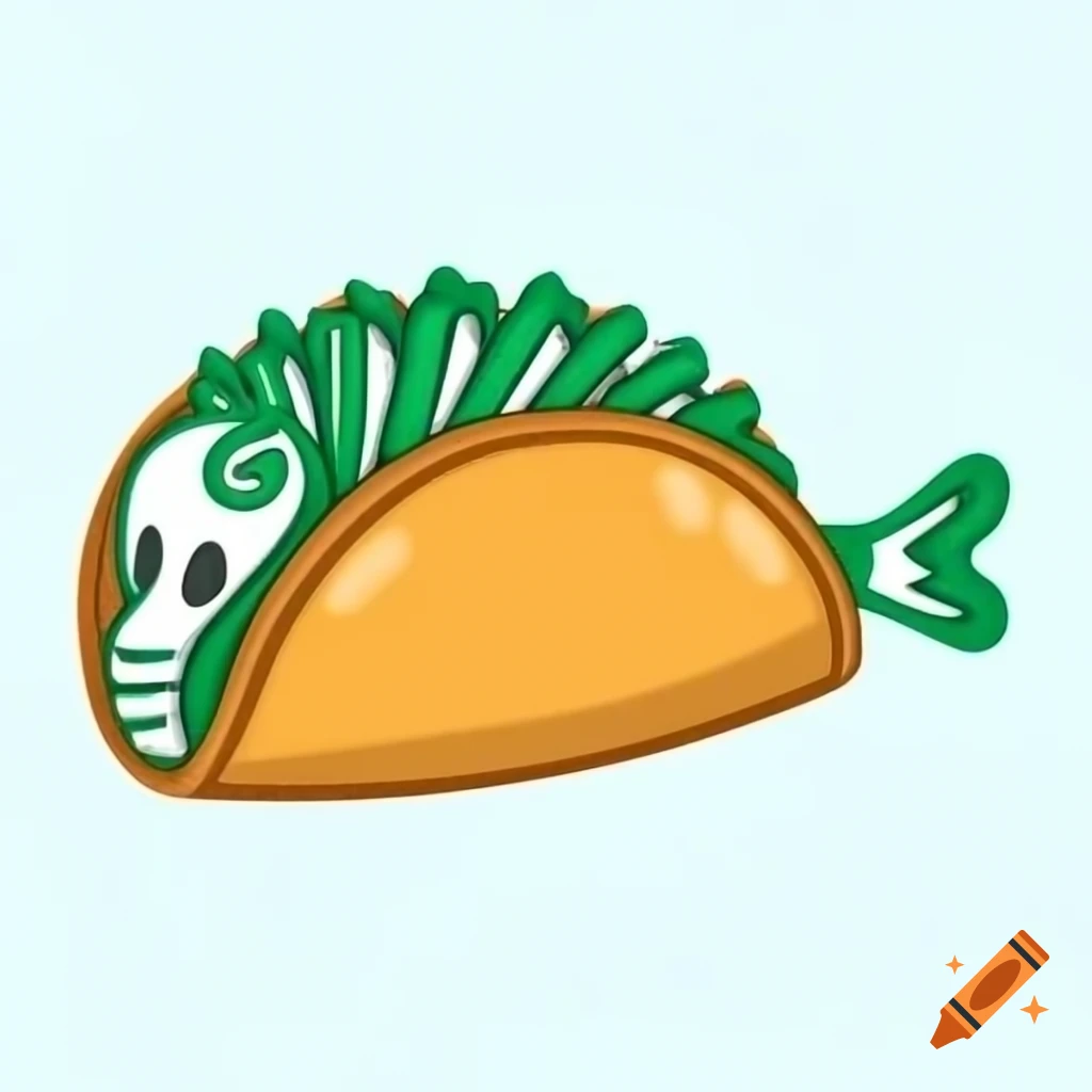 Taco made with fishbone skeleton, unique culinary presentation on Craiyon