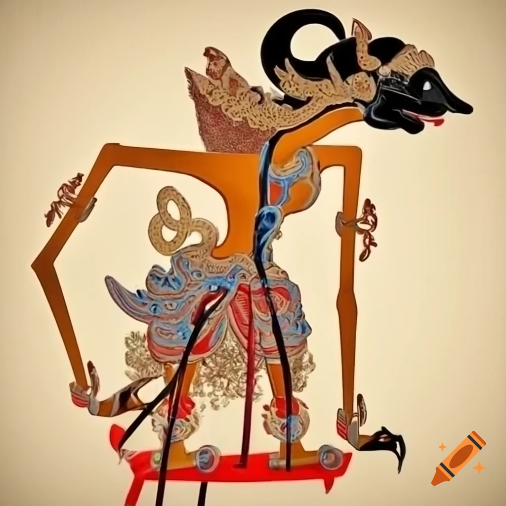 Wayang puppet outline inspired by Toilet-Bound Hanako-kun on Craiyon