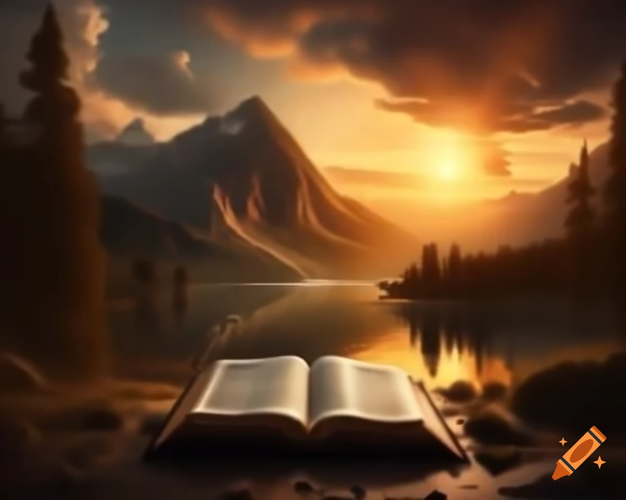 Hyper-realistic closeup of the Bible, Genesis 1:1 on Craiyon