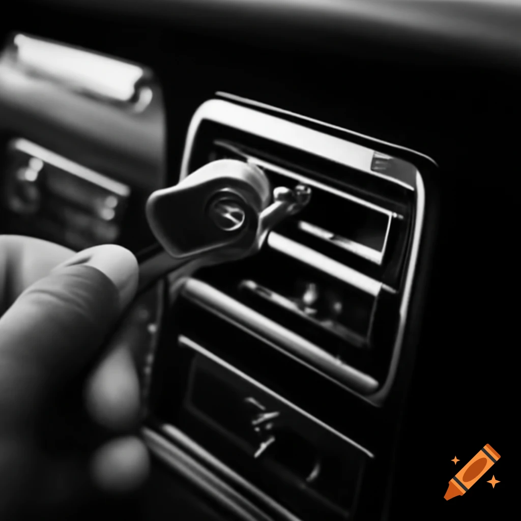 Extreme closeup of hand turning ignition key in 1973 Mercury Cougar ...