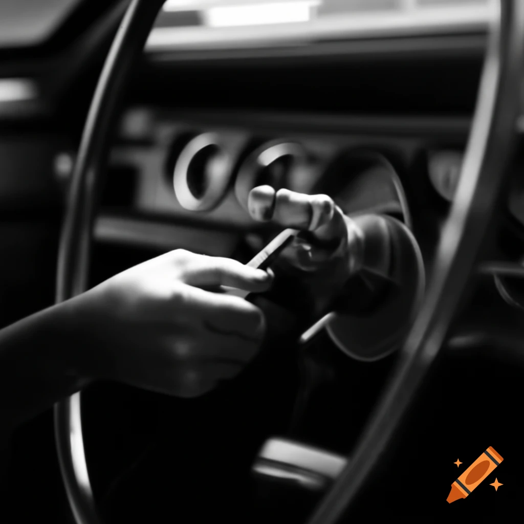Extreme closeup of hand turning ignition key in 1973 Mercury Cougar ...