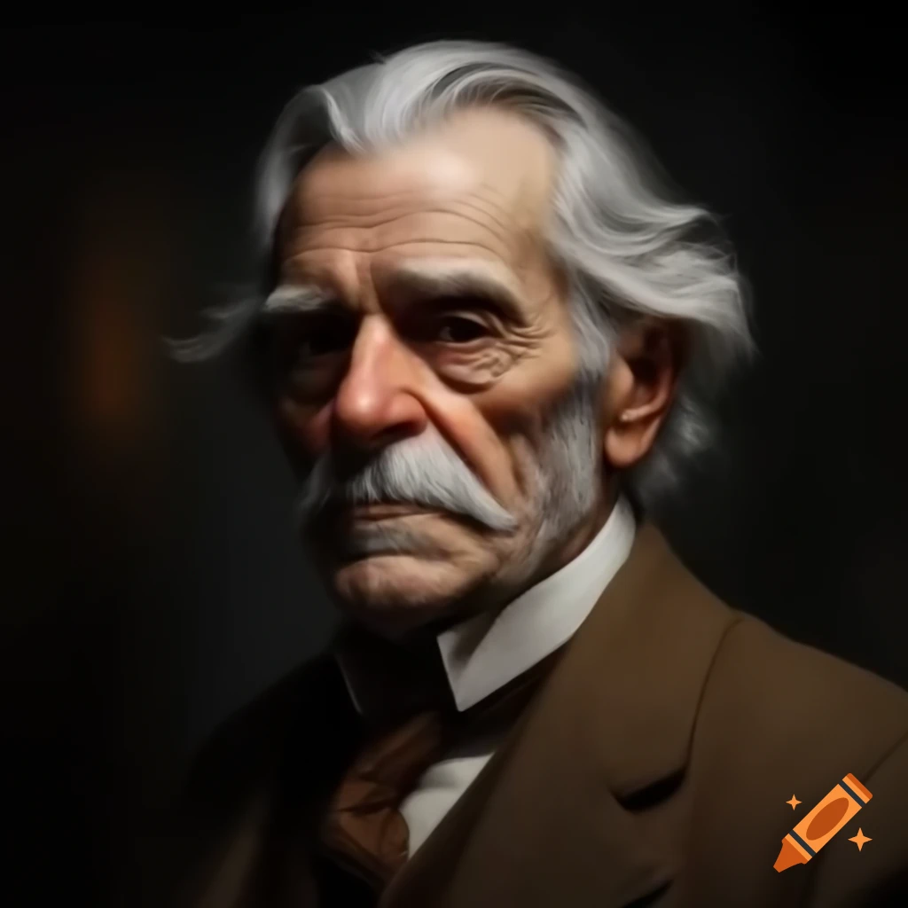 Realistic portrait of Abraham Maslow, prominent psychologist in brown ...