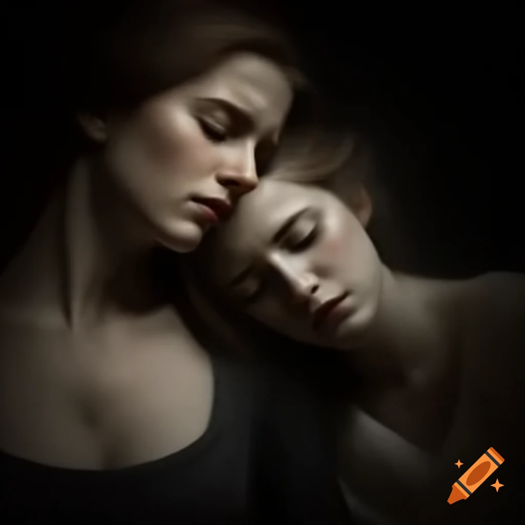 Emotional scene of a woman crying and then dancing gracefully on Craiyon