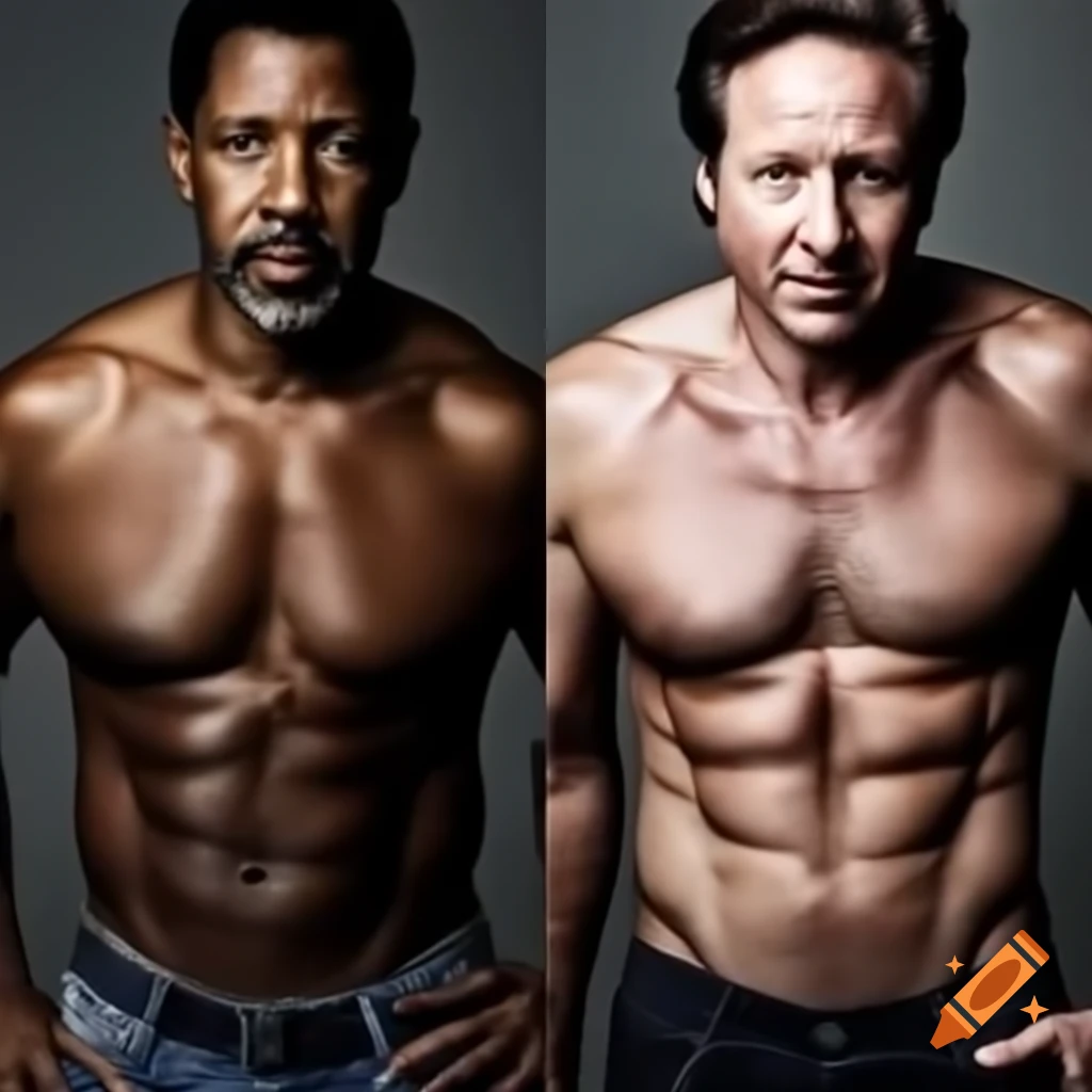 Denzel Washington and David Duchovny showcasing muscular physique on ...