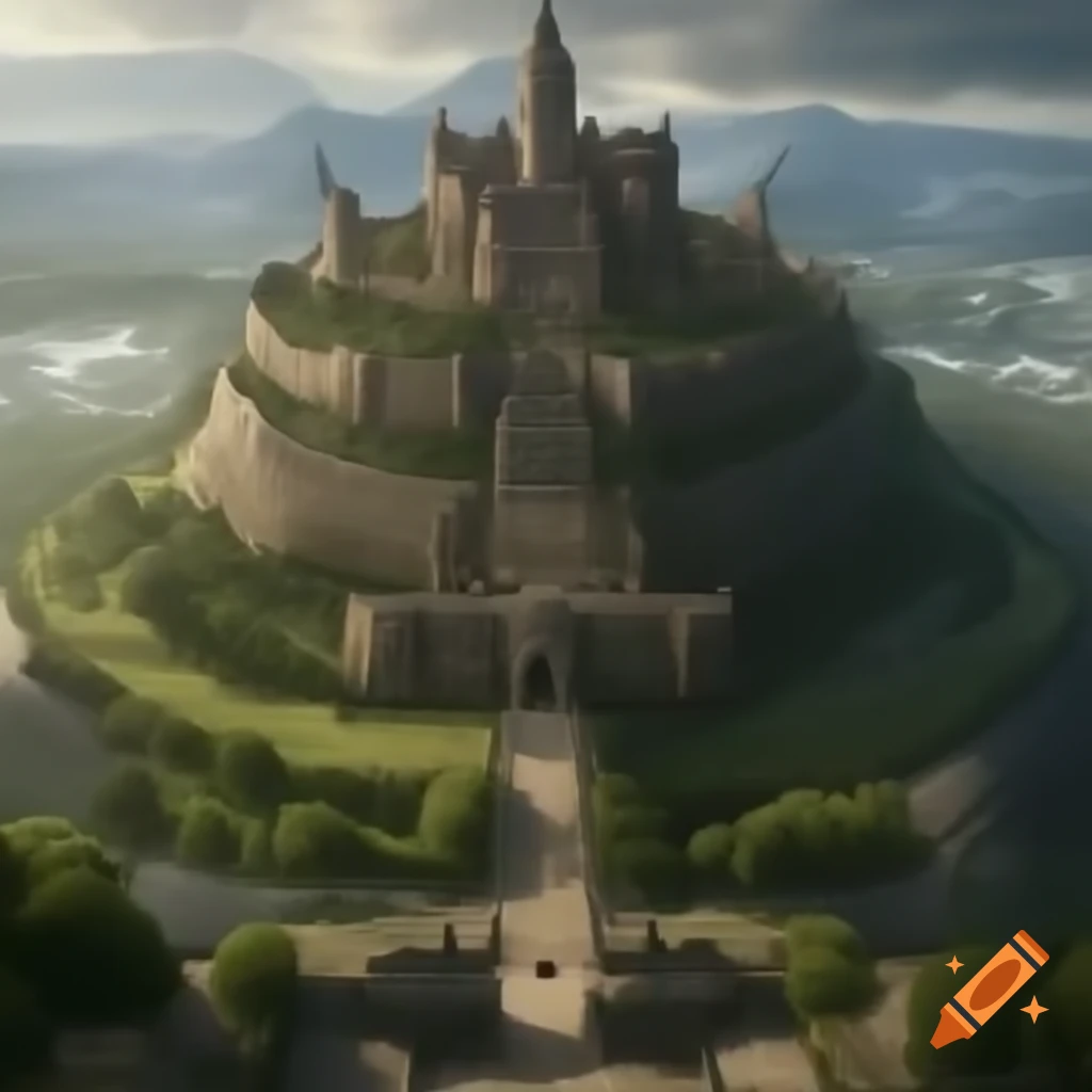 Intricate design of a massive fortress containing smaller fortresses on ...