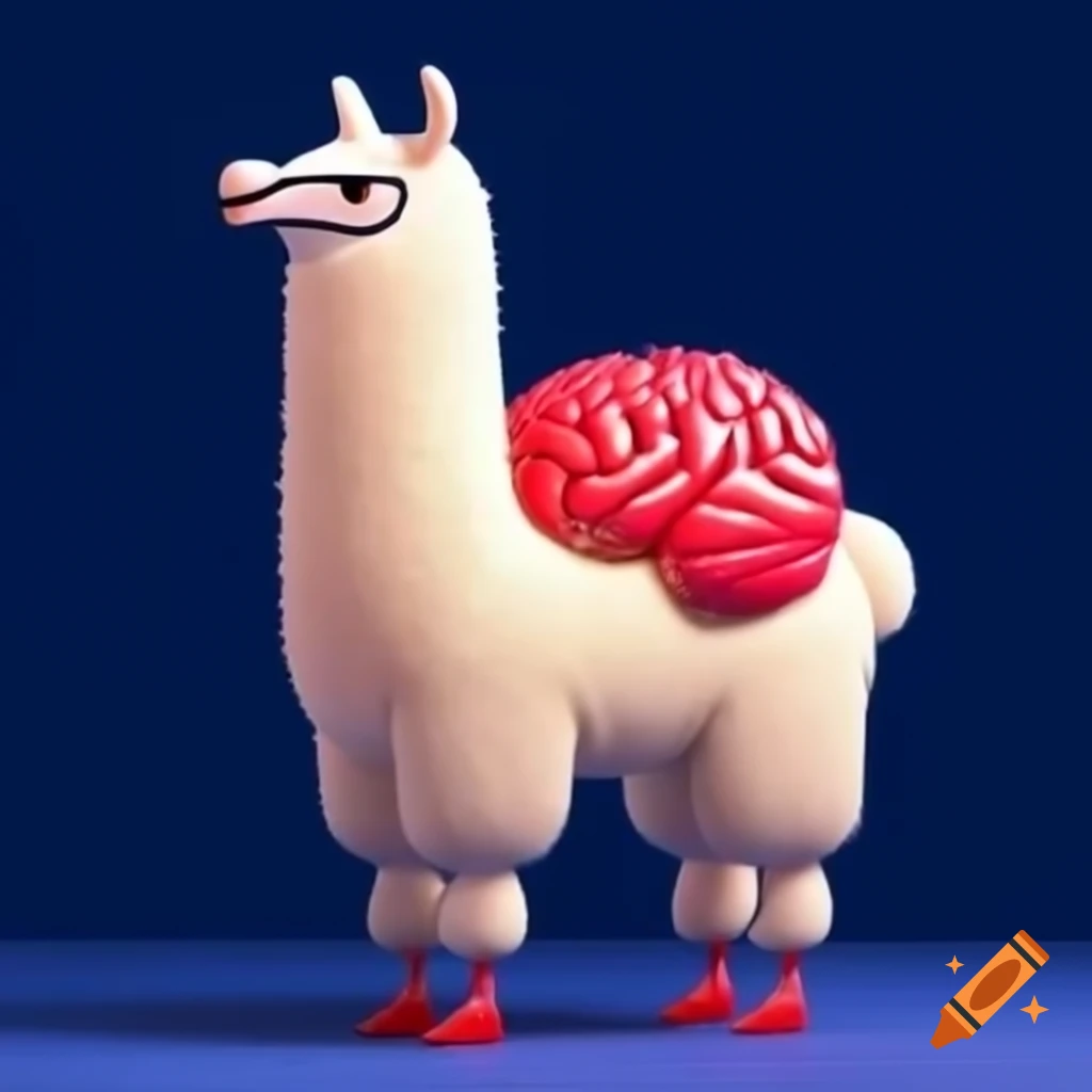 Llama wearing red high heels in a humorous meme style on Craiyon