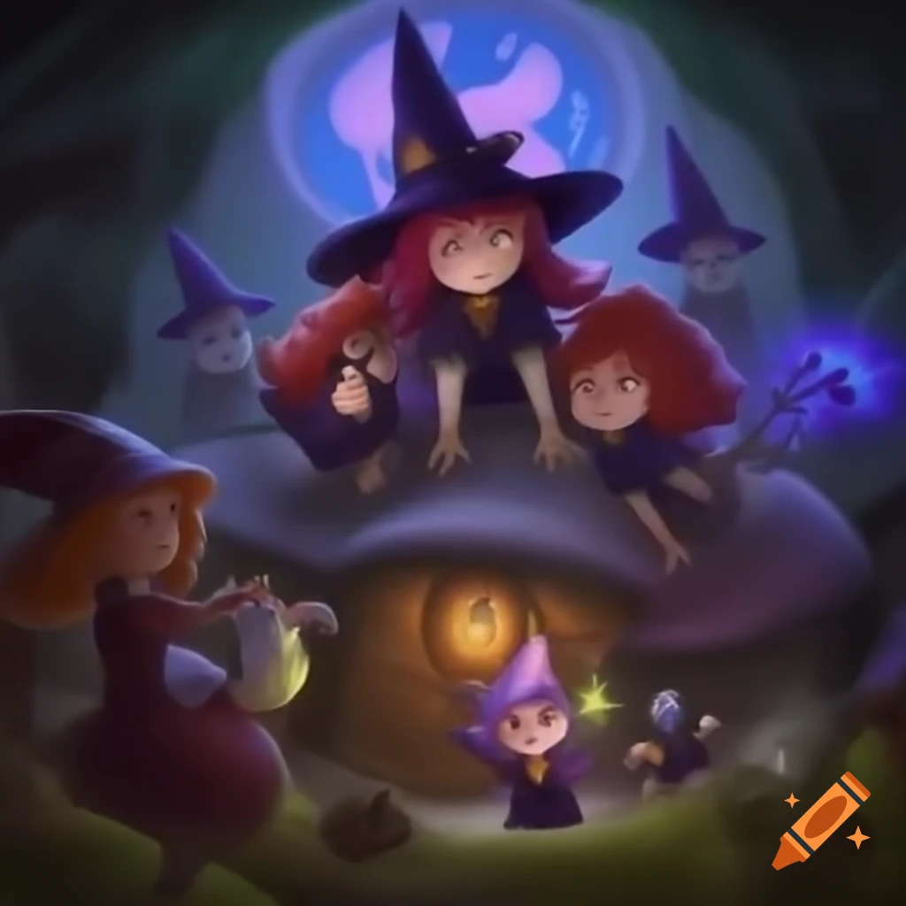 Magical school with wizards and witches in harmonious environment on ...