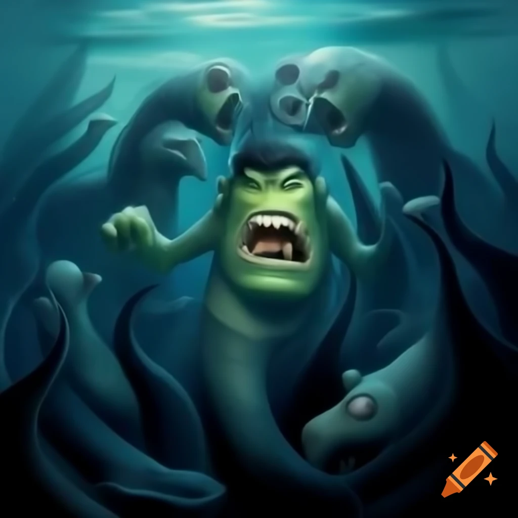 Strombonin character from My Singing Monsters swimming through a ...