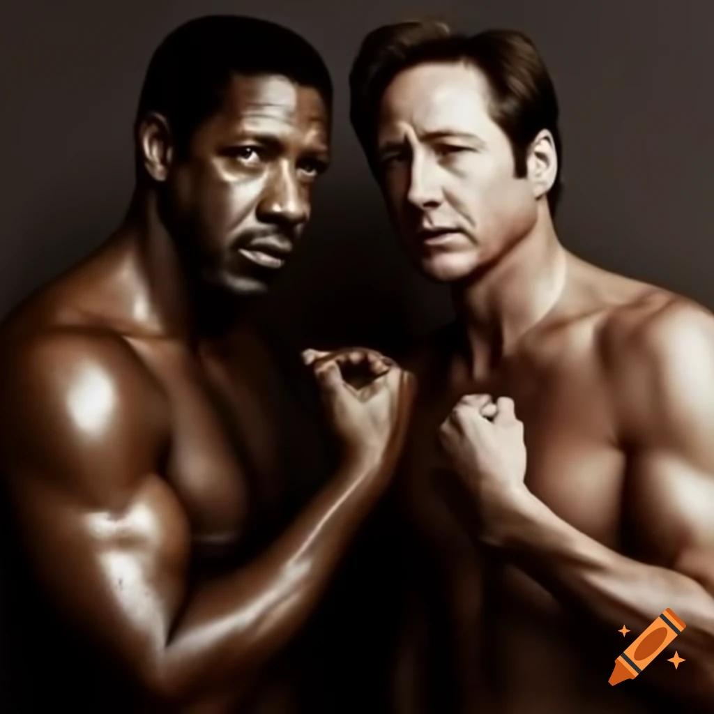 Denzel Washington and David Duchovny showcasing their muscular ...