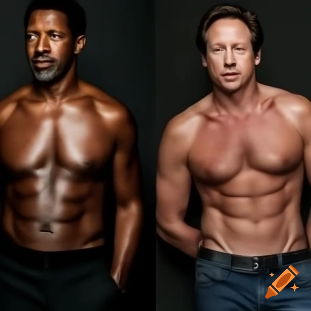 Denzel Washington and David Duchovny showcasing muscular physiques on ...