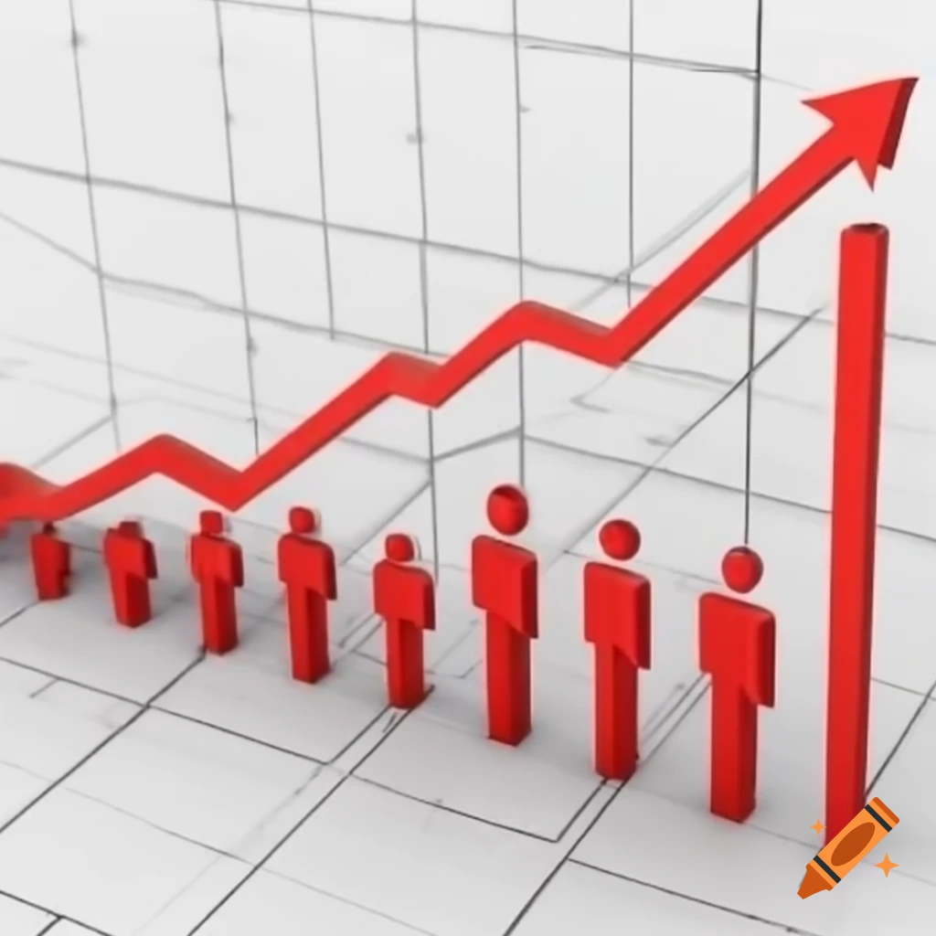 Three office workers analyzing a declining red linear graph on Craiyon