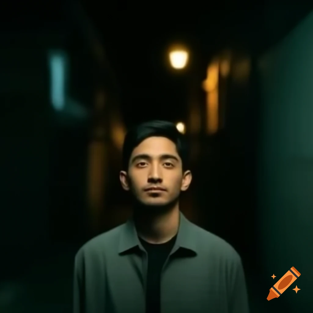 Male Islamic cab driver in dark alley at night on Craiyon