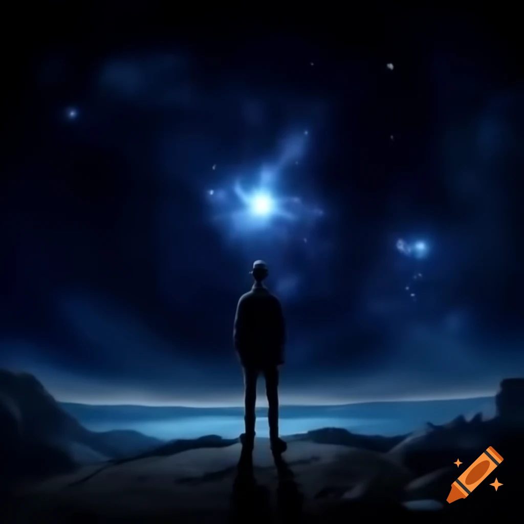 Person gazing into an abyss representing complete emptiness on Craiyon