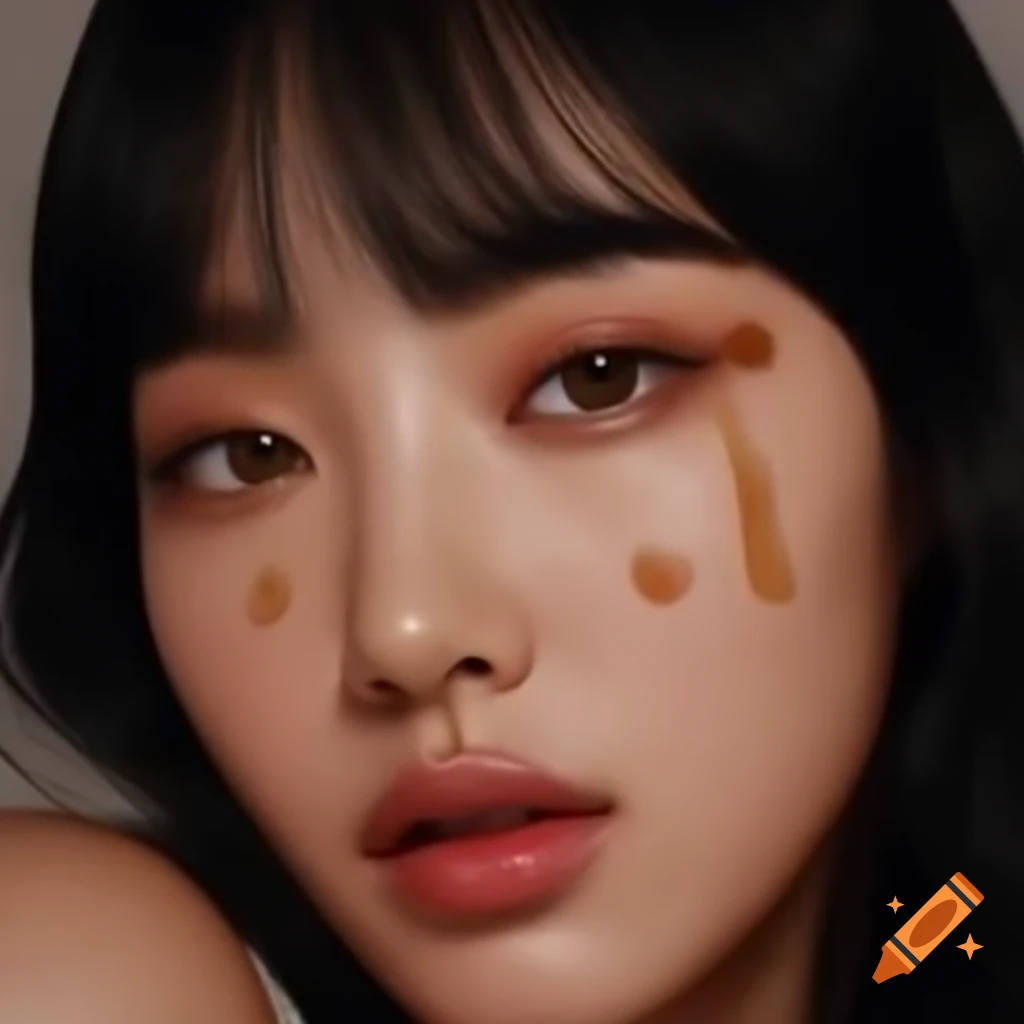 Close-up of smooth, luminous skin with warm honey tone on Craiyon