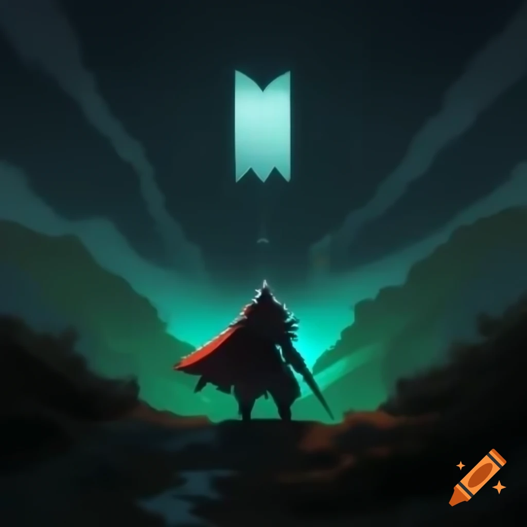 8-bit knight in pixel art facing dangers in low-lit landscape on Craiyon