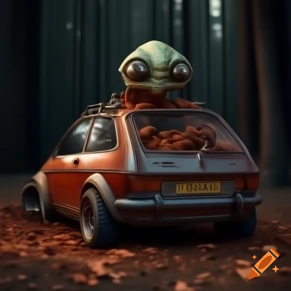 E.T. the alien selling jars of Maple Butter from rusted Ford Fiesta ...