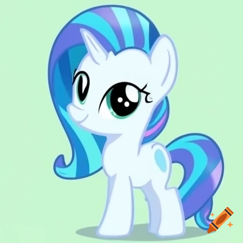My Little Pony character with white coat and cyan mane on Craiyon