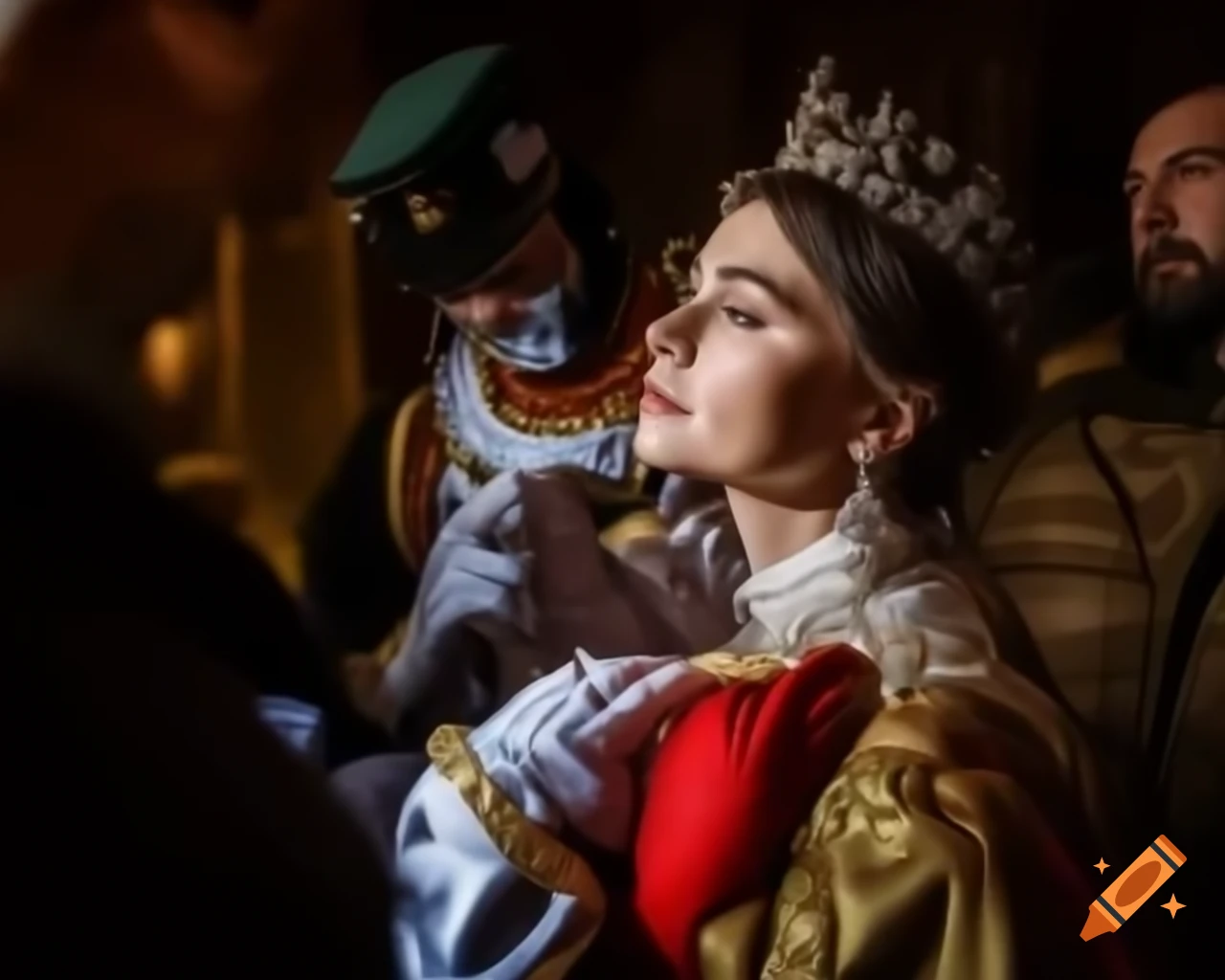 Hyper-realistic close-up of Saint Olga of Kiev, Empress of Kievan Rus on Craiyon