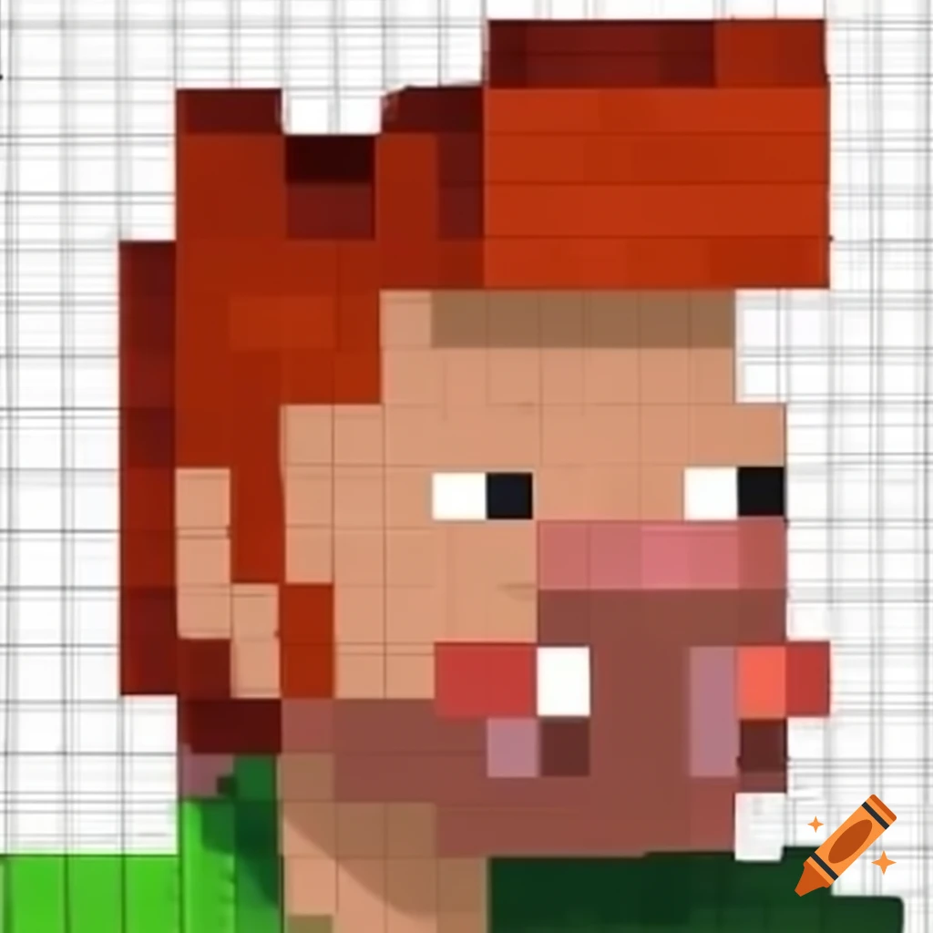 Pixelated strong man with red hair and animal skin clothing on Craiyon