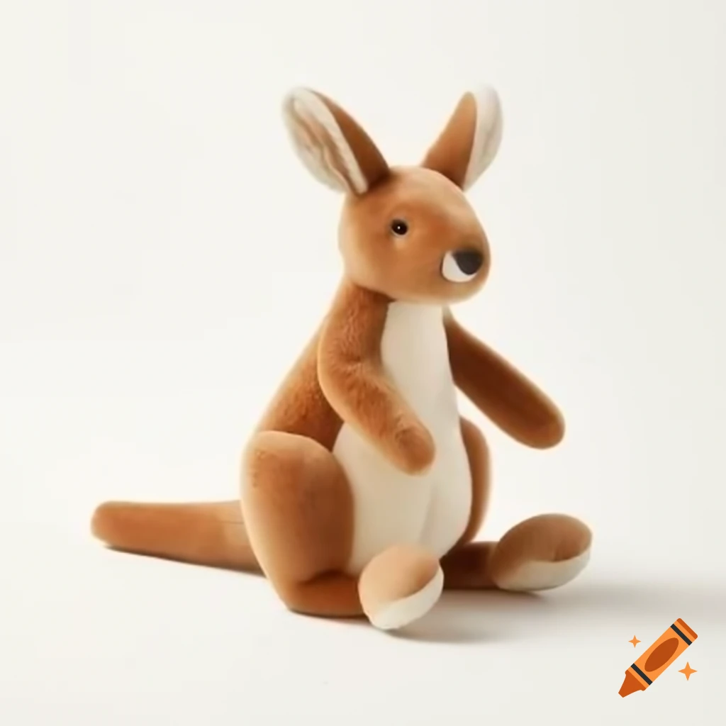 Cute fluffy stuffed kangaroo toy on Craiyon