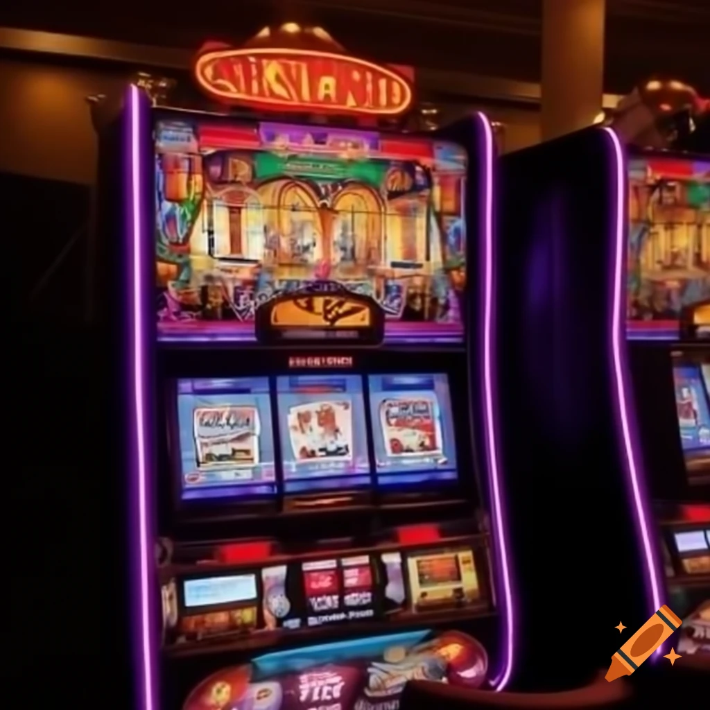 Colorful slot machine casino aesthetic on Craiyon