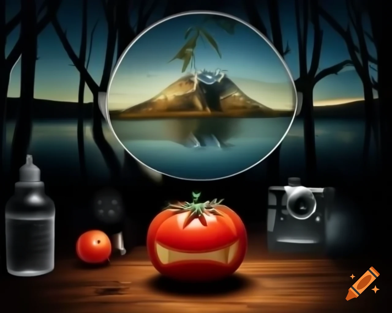 Close-up portrait of a Rotten Tomato Fruit Monster in ultra-realistic ...