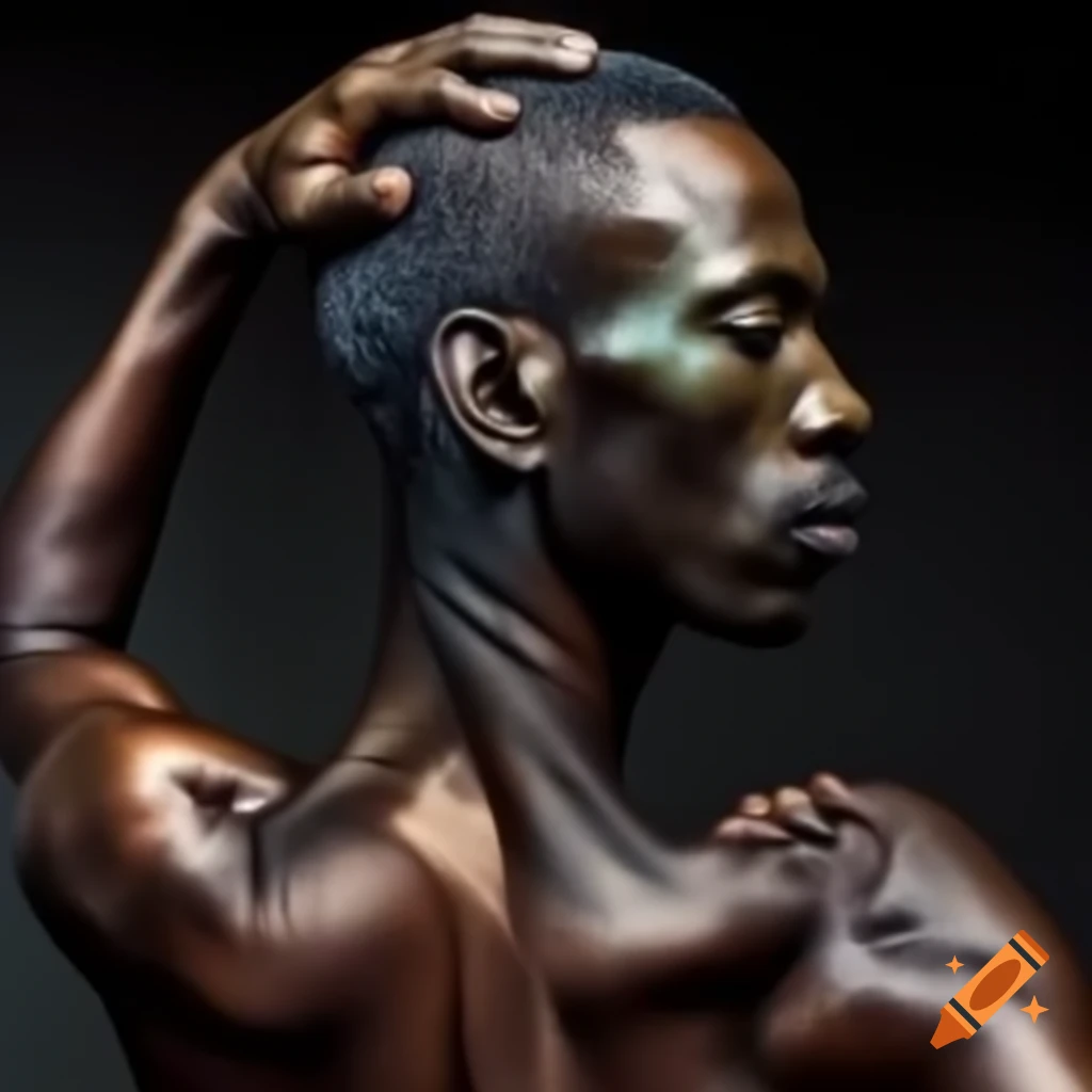 Afrocentric representation of the African God GEB in spinal twist yoga ...