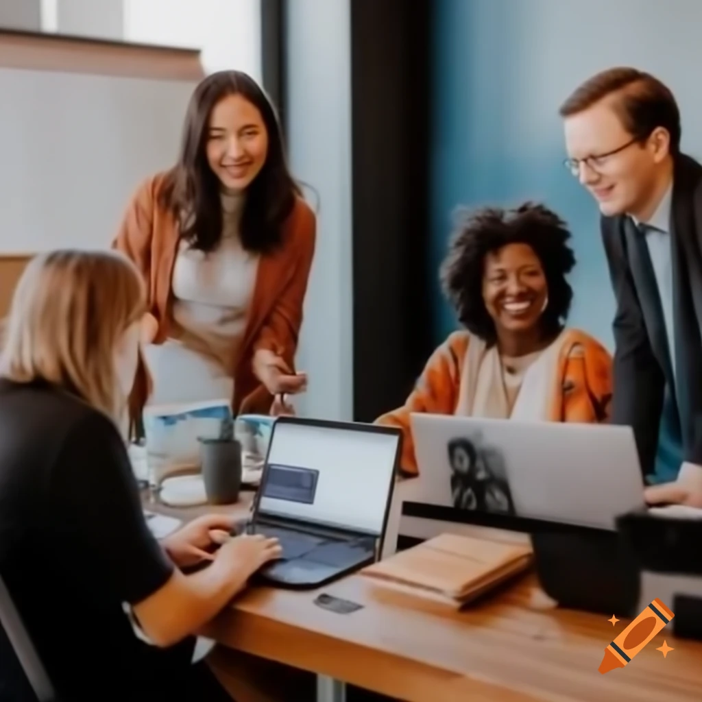 Team of managers working on CVs in APEC company, cool style on Craiyon