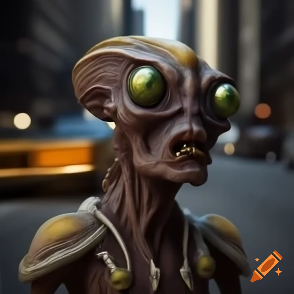 Realistic street interview with alien slug goblins in Martian city on ...