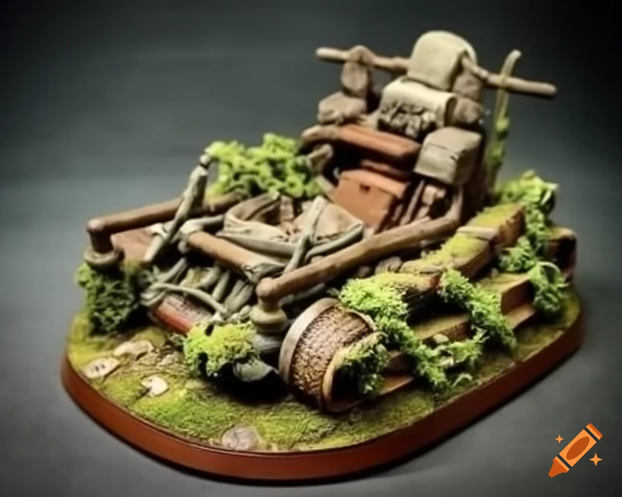 Miniature clay diorama of vintage post-apocalyptic Mario Kart with ...