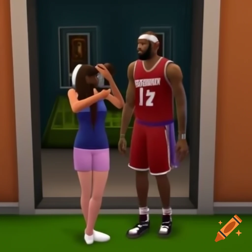 Create a sim in The Sims 4 resembling a famous basketball player on Craiyon